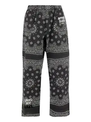 APRES SURF Bandana-print Trousers - Black