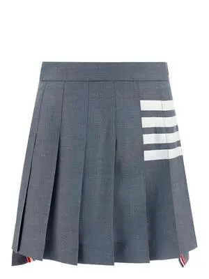 Thom Browne Pleated Wool Skirt Grey