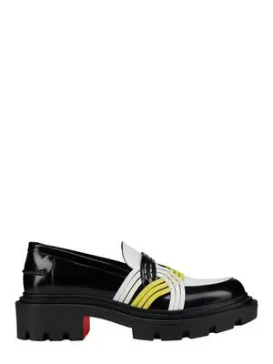 CHRISTIAN LOUBOUTIN Moc College Leather Loafers - Black