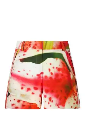 Tory Burch Camp Floral-print Shorts - Red