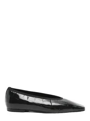 TOTEME Croco-embossed Ballerinas - Black