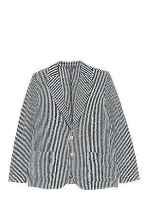 CIRCOLO 1901 Striped Cotton Jacket - Blue