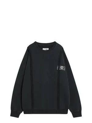 MAISON MARGIELA Cotton Sweatshirt With Numeric Logo - Black