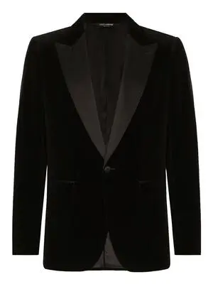 Dolce & Gabbana Tuxedo Velvet Jacket - Black