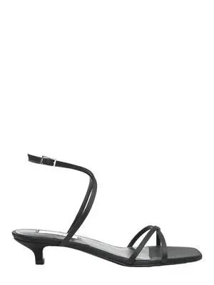 TOTEME 50mm Satin Crossover Sandals - Black