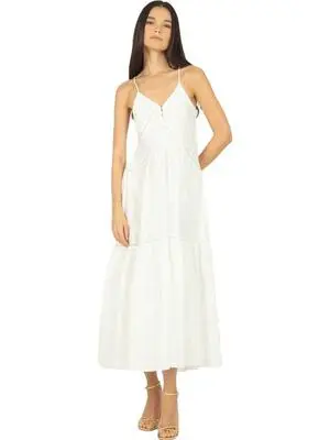 SECRET PON-PON Iris Cotton Silk Dress - Off-white