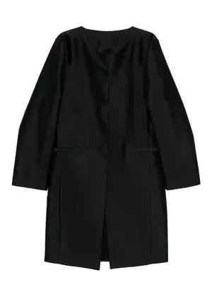 TOTEME Collarless Silk Coat - Black
