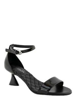 Aerosoles Jazzy Ankle Strap Sandal Black Patent Faux Leather