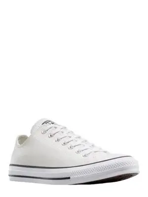 CONVERSE Chuck Taylor All Star Leather Low Top Sneaker Vintage White/ White/ Black