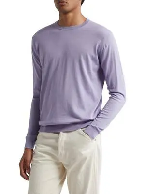 John Smedley Darley Merino Wool & Sea Island Cotton Gauze Sweater Lila