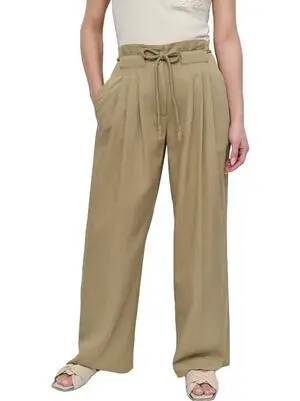 Dkny Rope Tie Wide Leg Pants Pale Moss