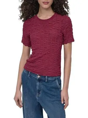 Dkny Textured Short-Sleeve Sweater Beet