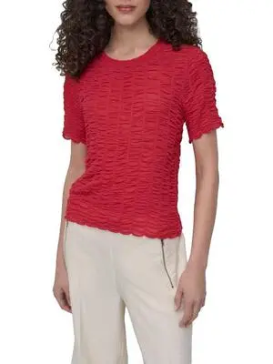 Dkny Textured Short-Sleeve Sweater Summer Cherry