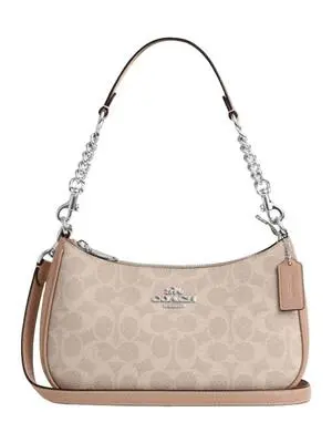 COACH® Teri Shoulder Bag In Signature Canvas - Signature Canvas/silver/sand/taupe