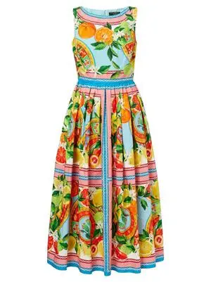 Dolce & Gabbana Taormina Printed Cotton Midi Dress - Multicoloured