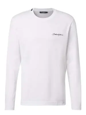 Dolce & Gabbana Logo Embroidered Cotton Jersey T-shirt - White