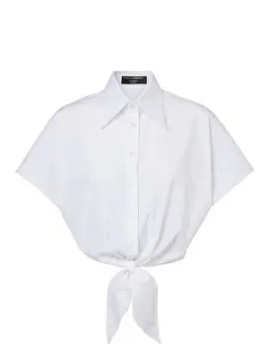 Dolce & Gabbana Cropped Cotton-blend Shirt - White
