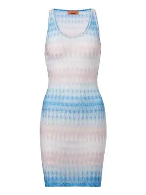 Missoni Zigzag Ombré Lamé Minidress - Blue