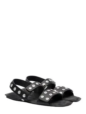 Khaite Boden Studded Leather Sandals - Black