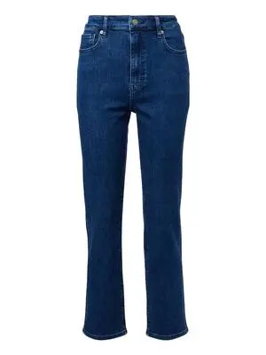 FRAME Icon Cropped Mid-rise Straight Jeans - Blue