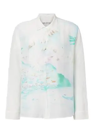 Our Legacy Adorn Printed Cotton And Silk Shirt - White