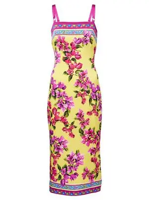 DOLCE & GABBANA Taormina Floral Silk-Blend Midi Dress