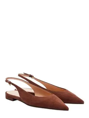GIANVITO ROSSI Robbie 05 Slingback Flats - Brown