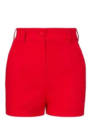 Dolce & Gabbana High-rise Cotton-blend Shorts - Red