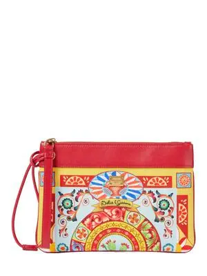 Dolce & Gabbana Leather-trimmed Printed Pouch - Multicoloured