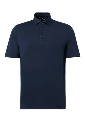 Fedeli Cotton Polo Shirt - Blue