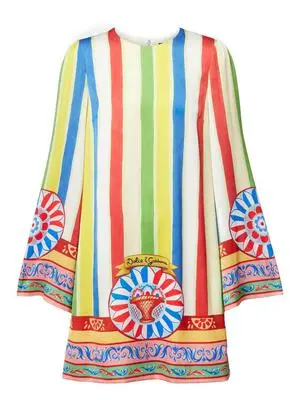 Dolce & Gabbana Printed Silk-blend Minidress - Multicoloured