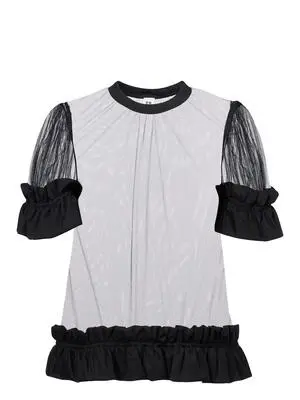Noir Kei Ninomiya Sheer Tulle Top - Black
