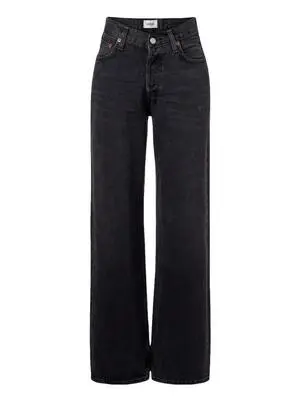 AGOLDE V-waist Baggy High-rise Wide-leg Jeans - Black