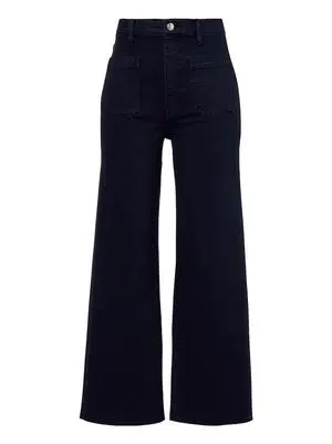 FRAME Anchor High-rise Wide-leg Jeans - Blue