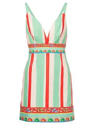 Dolce & Gabbana Taormina Striped Cotton-blend Minidress - Multicoloured