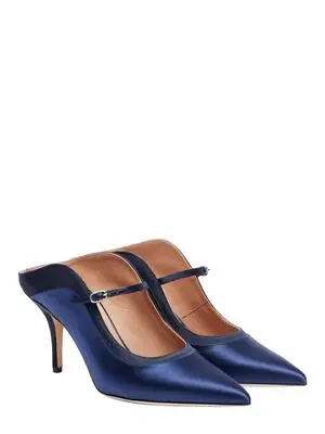 MALONE SOULIERS Delphi 70 Satin Pumps - Blue
