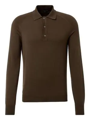 TOM FORD Wool Polo Shirt - Brown