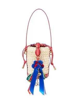 Dolce & Gabbana Taormina Carla Medium Raffia Bucket Bag - Neutrals