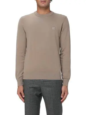 BOSS Boss Cotton And Cashmere Crew Neck Sweater Mud