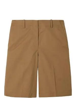 Theory Cotton-poplin Tailored Shorts - Brown