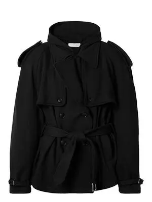 Marie Adam-Leenaerdt Hooded Double-breasted Cotton-jersey Jacket - Black