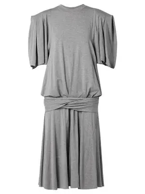 Marie Adam-Leenaerdt Gathered Cotton-jersey Midi Dress - Gray