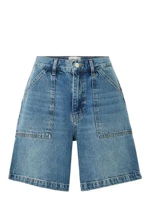 FRAME The Utility Organic Denim Shorts - Blue