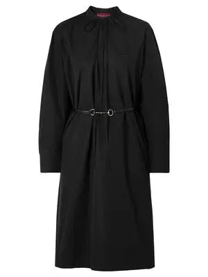 Gucci Belted Cotton-poplin Shirt Dress - Black
