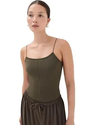 LEMAIRE Strappy Tank Top - Dark Khaki