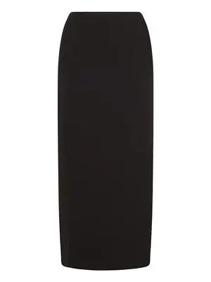 Bernadette Column Maxi Skirt With Bow Detail - Ivory Black