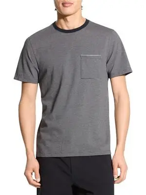Theory Bird's Eye Ringer T-shirt Carbon Multi