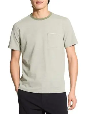 Theory Bird's Eye Ringer T-shirt Green Multi