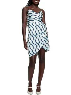 Guess Solona Faux Wrap Mini Dress - Sail Away Print
