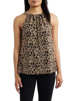 Loveappella Halter Tank Top - Camel/ Black